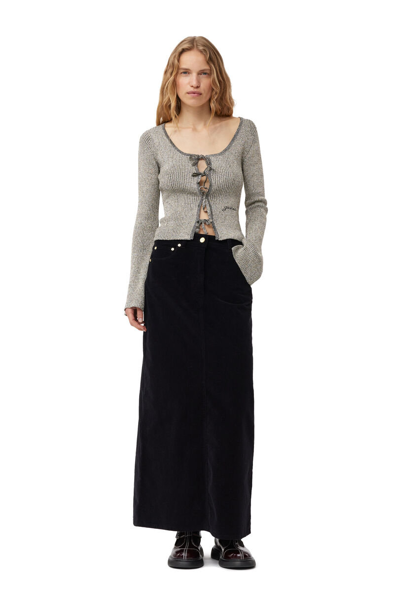 Silver Sparkle Rib Blouse | GANNI CA