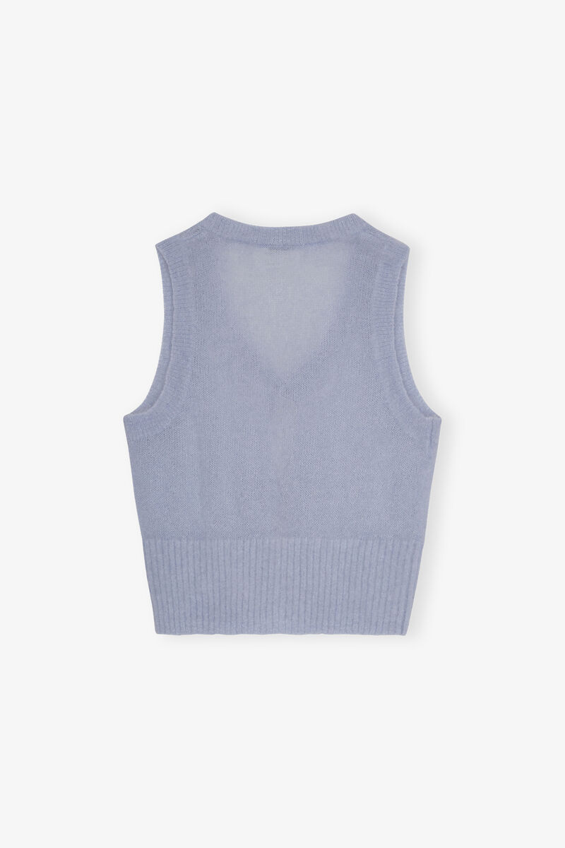 Heather Blue Tie String Vest | GANNI BE